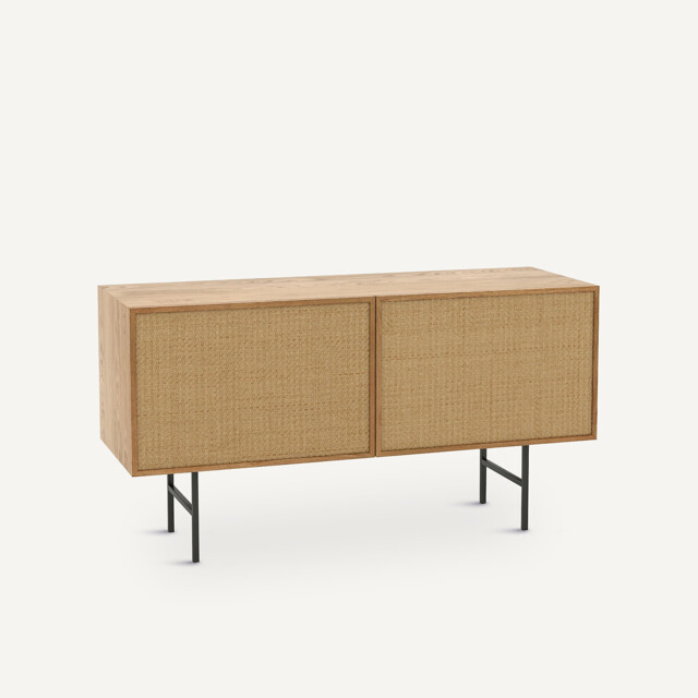 Pletenice Oak Veneer & Rattan Buffet Sideboard by La Redoute | ufurnish.com
