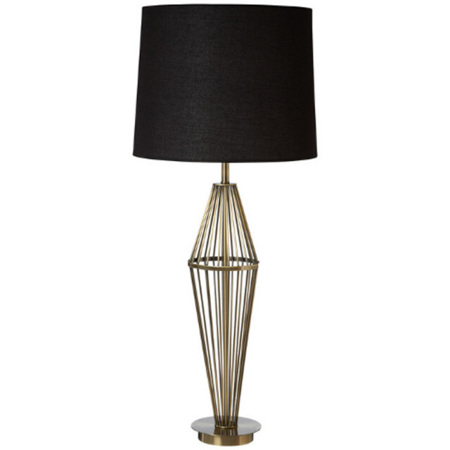 Antique Brass Triangular Caged Table Lamp by La Redoute | ufurnish.com