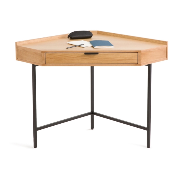 Volga Wood & Metal Corner Console Desk with 1 Drawer by La Redoute ...