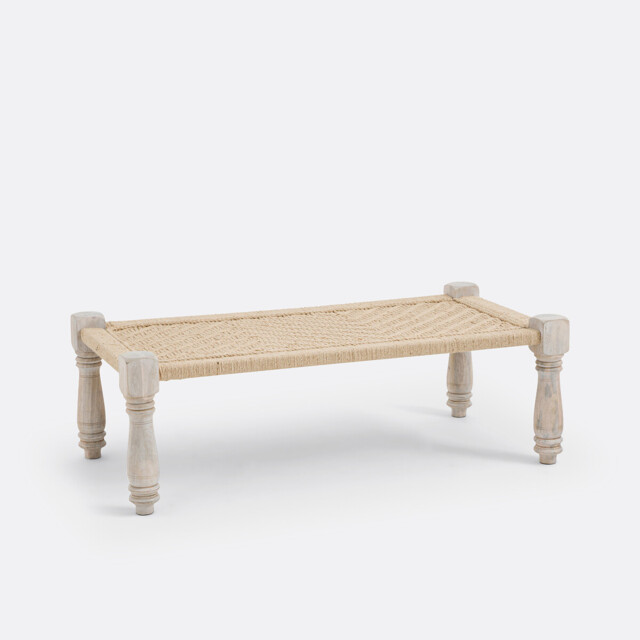 Adas Rope & Mango Wood Indian Bench by La Redoute | ufurnish.com