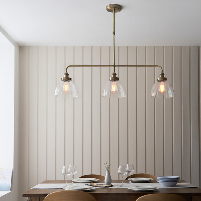 Harris 3 Pendant Light in Antique Brass by La Redoute | ufurnish.com
