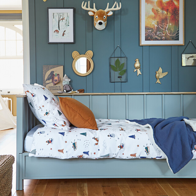 Shuss Skiing 100% Cotton Flannel Duvet Cover by La Redoute | ufurnish.com