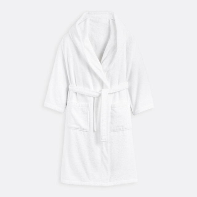 Kheops 100% Combed Cotton Hooded Bathrobe by La Redoute | ufurnish.com