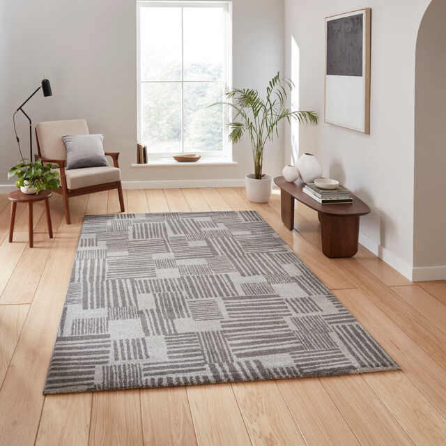 Catherine Lansfield Blocks Modern Abstract Rug by La Redoute | ufurnish.com