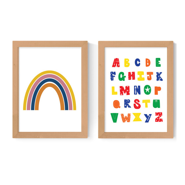 Pack of 2 Prints Rainbow Alphabet Set by The Crayon Studio Print by La ...