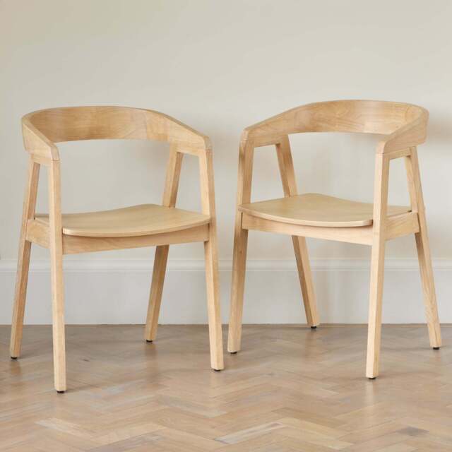 Ella Carver Chairs - Set of 2 - Whitewash Oak by Laura James | ufurnish.com