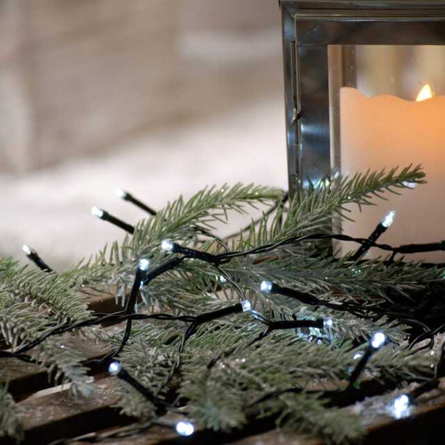 Festive 400 Battery Operated String Christmas Lights, White by Leekes ...