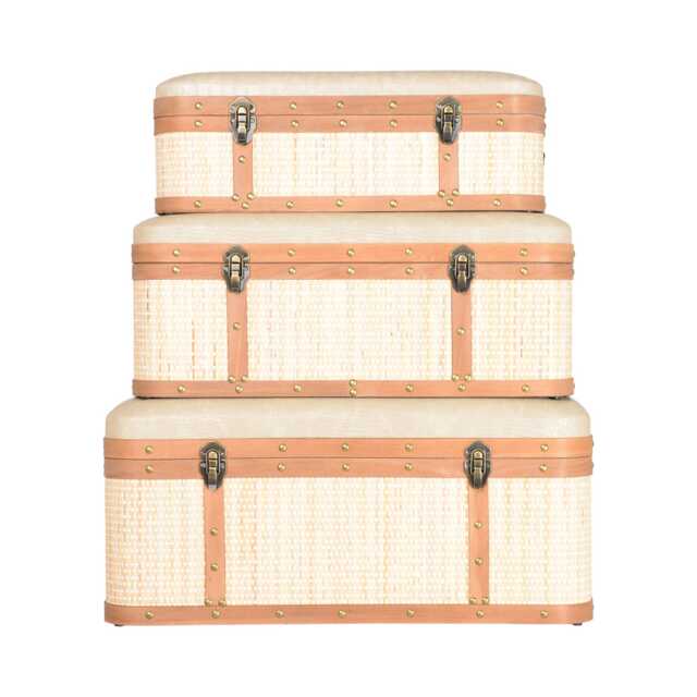 Casa Rattan Storage Trunk with Cushion, Small, Cream by Leekes ...
