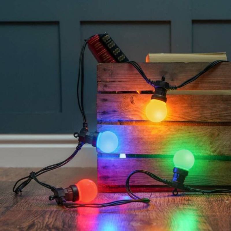 13M / 42FT Multi-Colour Frosted LED Plug-in Outdoor Festive String ...