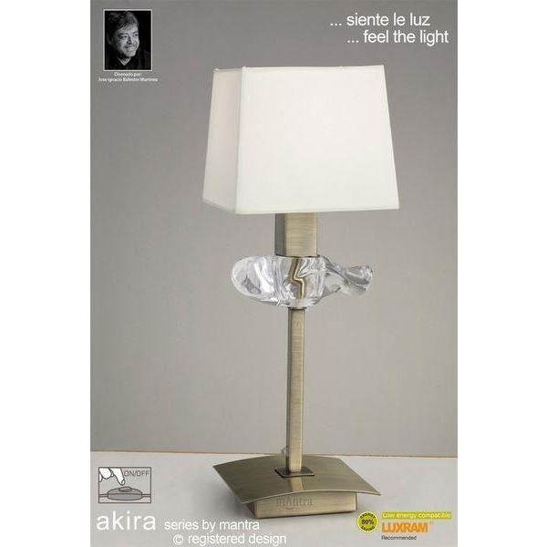 M0789AB Akira Antique Brass 1Lt Table Lamp With Cream Shade by Lights 4 ...