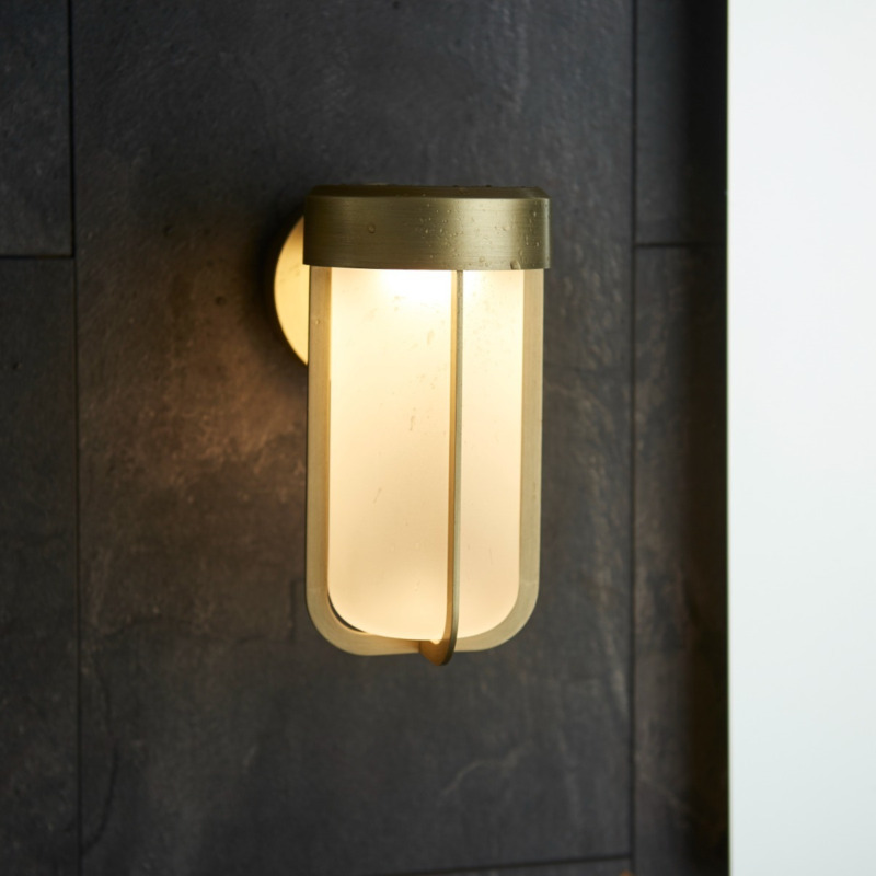 Contemporary Single LED Wall Light In Brushed Gold And Frosted Glass ...