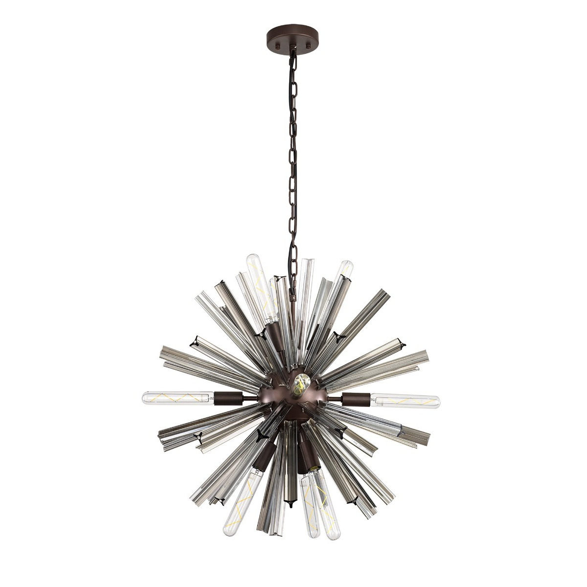 Clarissa 10 Light Round Ceiling Pendant Light in Brown Oxide With ...