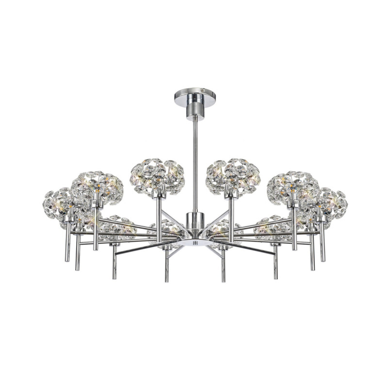 Prestige Fusion 12 Light Crystal Telescopic Ceiling Light In Polished ...