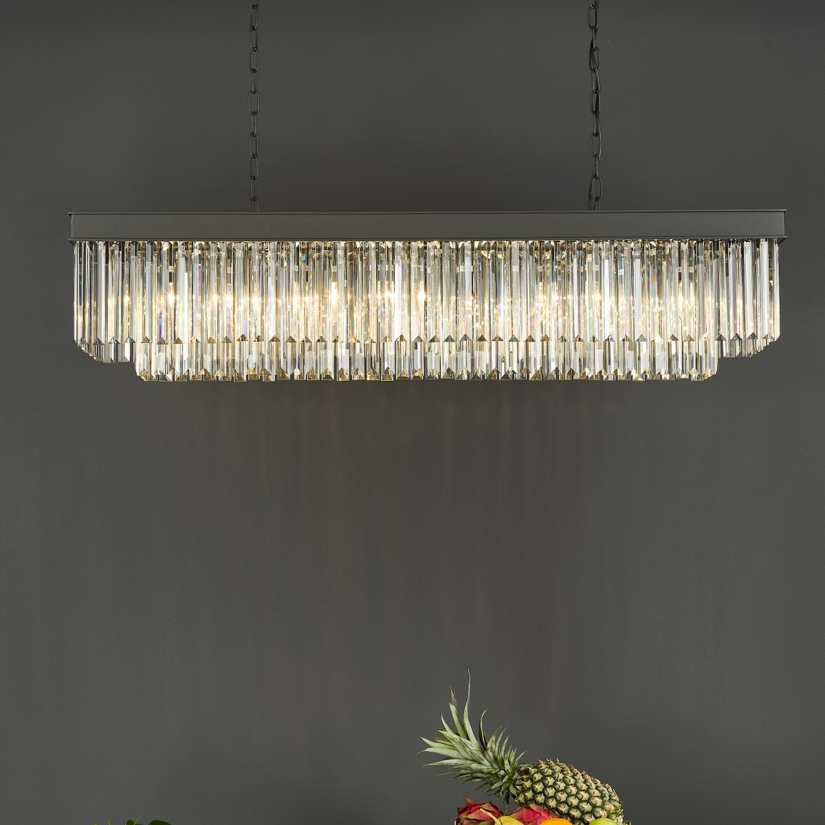 Dar Lighting Celeus 6 Light Crystal Bar Ceiling Pendant Light In ...