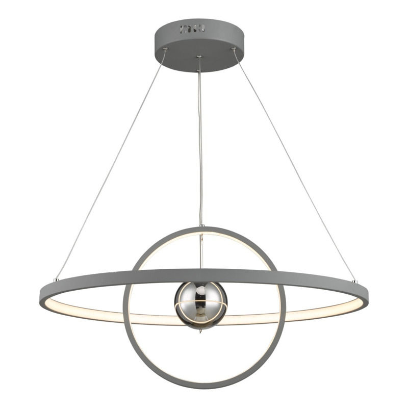Dar Lighting Mercury LED Ceiling Pendant Light In Grey Finish With ...