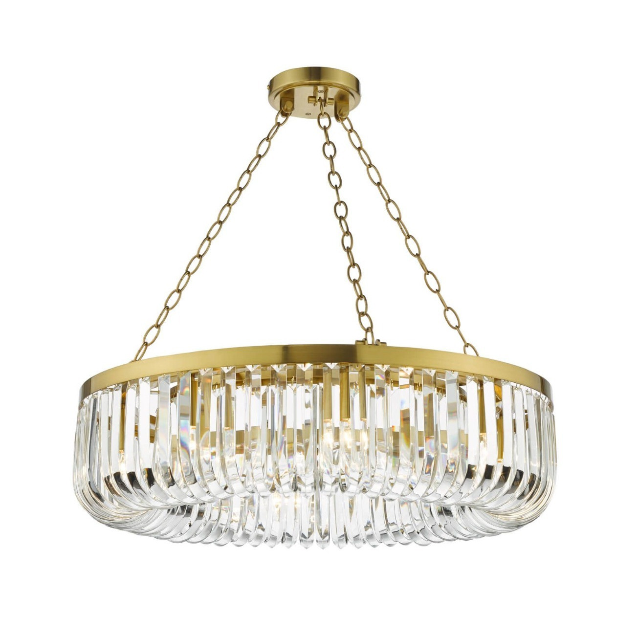 Dar Gold Lighting Sigourney 8 Light Ceiling Pendant Light In Satin Gold ...