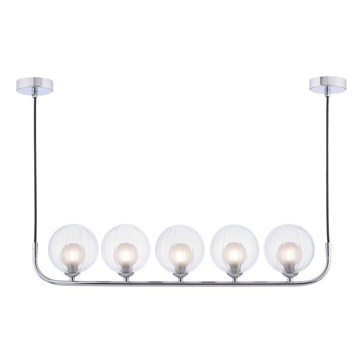 Dar Lighting Cradle 5 Light Bar Ceiling Pendant In Chrome With Clear ...