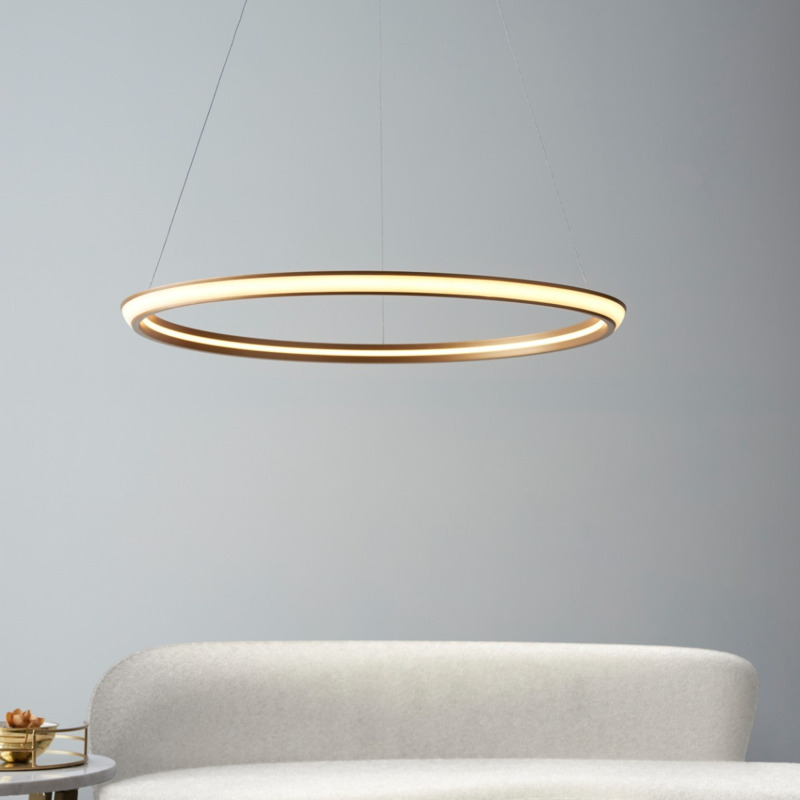 Circle LED Ceiling Pendant Light In Satin Gold Finish by Lights 4 ...