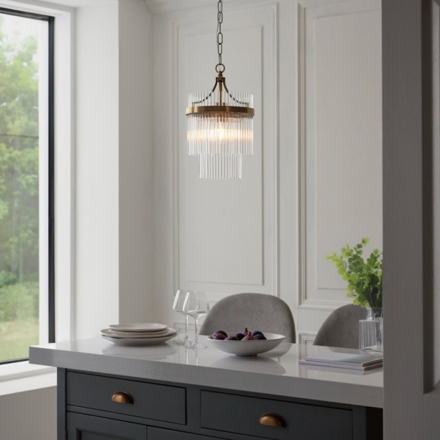 Endon 112572 Marietta Ceiling Pendant Light In Antique Brass With Clear ...