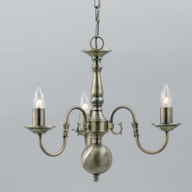 BF00350/3/PB Flemish Style 3 Light Chandelier Ceiling Light by Lights 4 ...