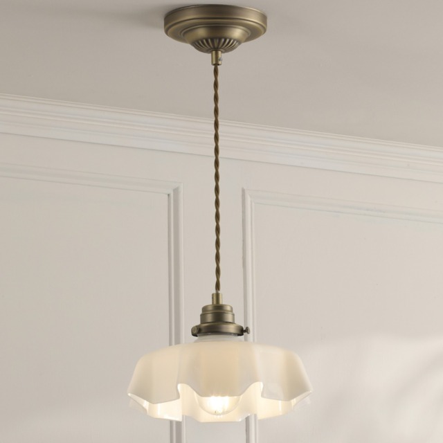 Laura Ashley Banham Ceiling Pendant Light In Matt Antique Brass With ...