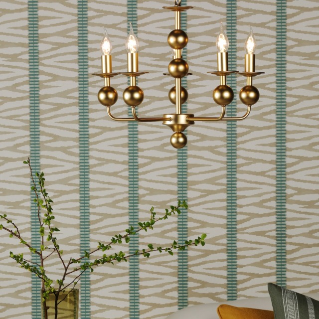 Dar Lighting Tilda 5 Light Ceiling Pendant Light In Satin Gold Finish ...