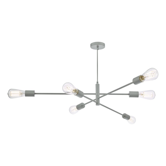 Dar Lighting Alana 6 Light Ceiling Pendant Light In Grey Finish by ...