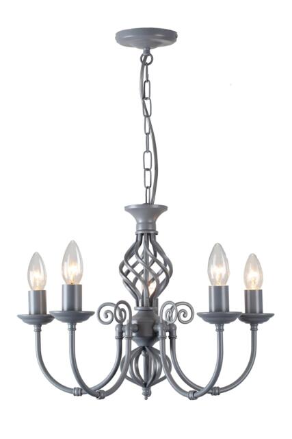Barley 5 Light Classic Knot Twist Ceiling Light in Matt Grey by Lights ...
