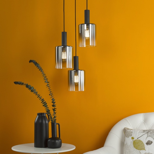 Dar Lighting Savannah 3 Light Cluster Ceiling Pendant Light In Matt ...