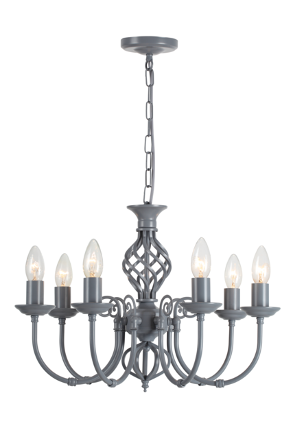Barley 7 Light Classic Knot Twist Ceiling Light in Matt Grey by Lights ...