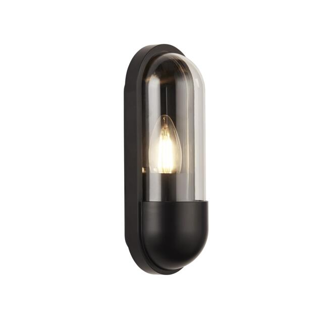 Modern Black Weather Resistant Capsule Outdoor Wall Light IP44 Rated by ...