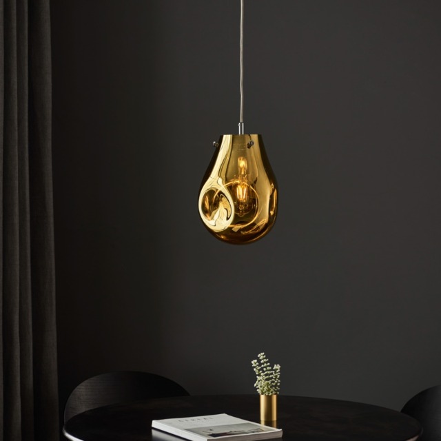 Ore Ceiling Pendant Light In Chrome Finish With Medium Gold Metallic ...