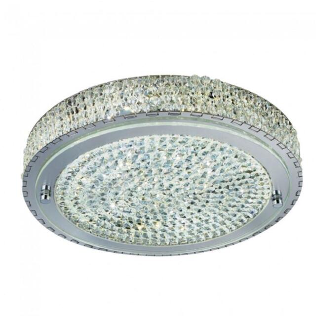 Searchlight 2713CC Vesta LED Flush Ceiling Light In Chrome With Crystal ...