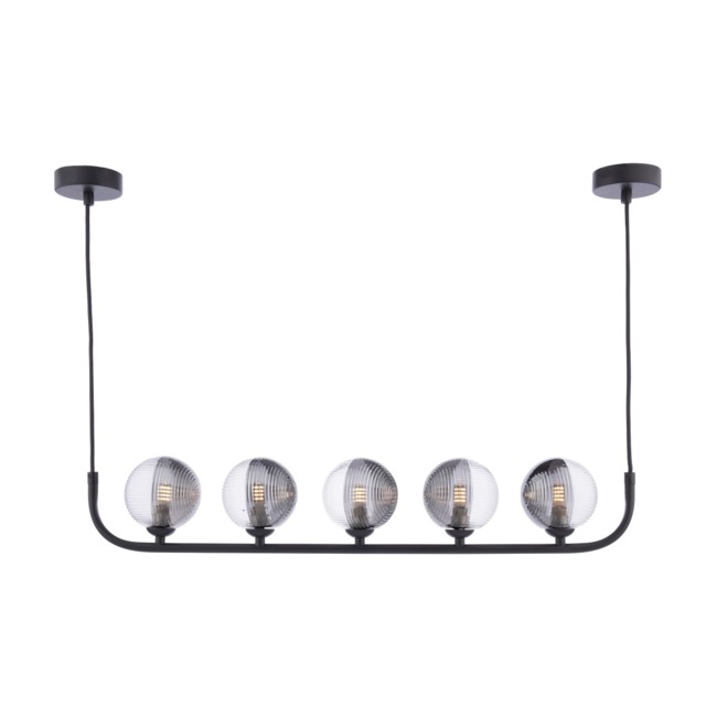 Dar Lighting Cradle 5 Light Bar Ceiling Pendant Light In Matt Black ...