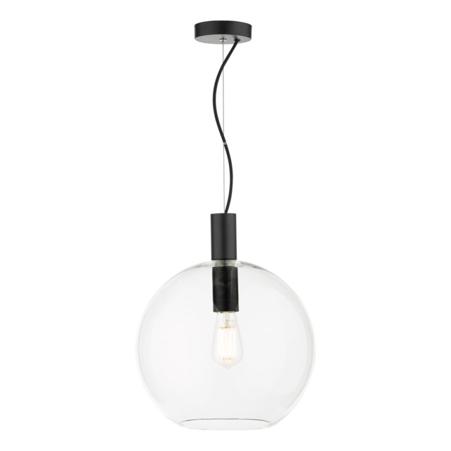 Dar Lighting Zula Ceiling Pendant Light In Matt Black Finish With Round ...