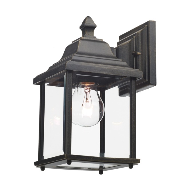 Dar DOY1635 Doyle Black And Gold Outdoor Wall Light by Lights 4 Living ...