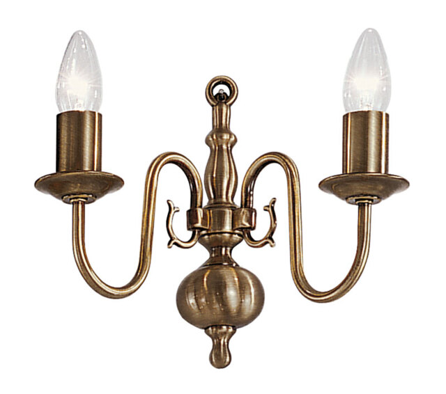 Franklite Halle 2 Light Flemish Wall Light In Bronze Brass Finish ...