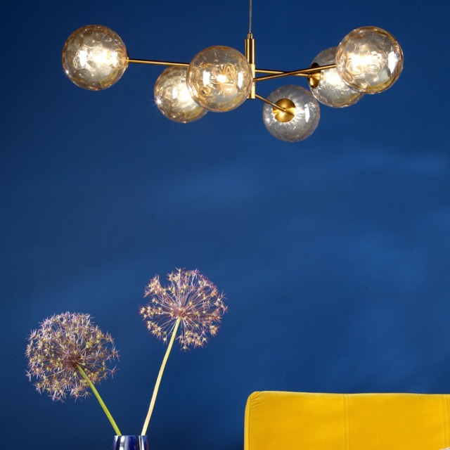Dar Lighting Vignette 6 Light Ceiling Pendant Light In Aged Brass ...