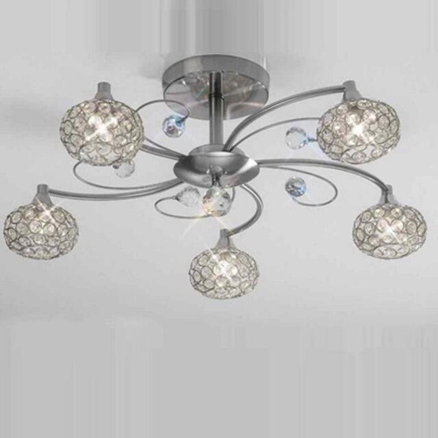 IL30935 Cara Satin Nickel 5 Light Ceiling Light by Lights 4 Living ...
