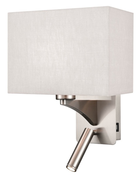 Franklite WB125/1178 Wall Light In Satin Nickel With Reading Light And ...