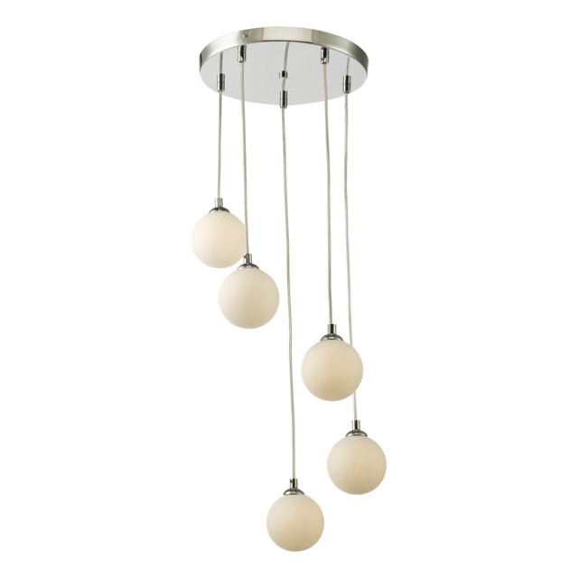 Dar Lighting Federico 5 Light Cluster Ceiling Pendant Light In Polished ...