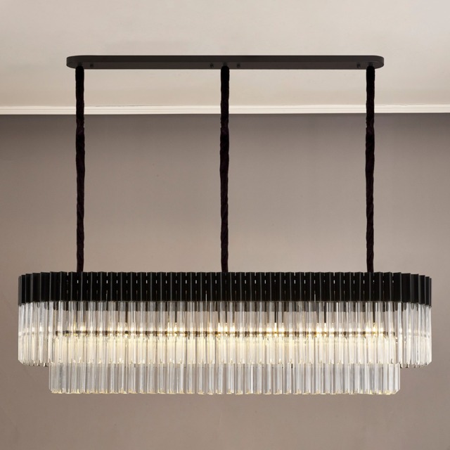 Prestige Metro Rectangular Ceiling Pendant Light In Matt Black With ...