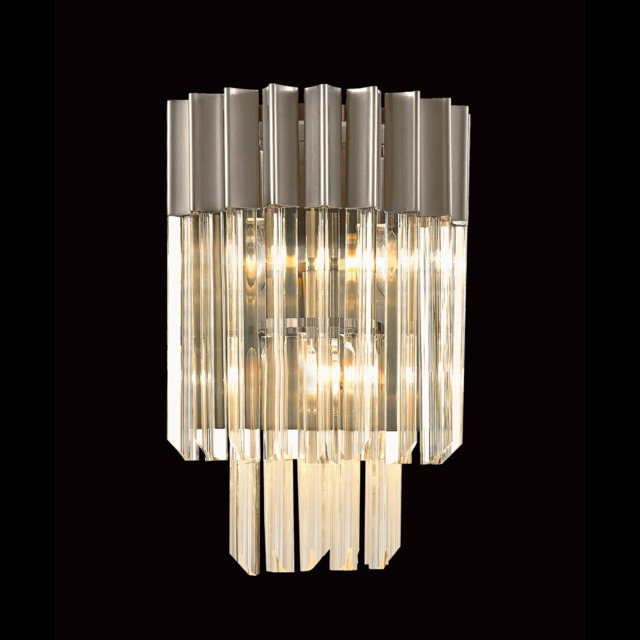 Prestige Metro Stunning Wall Light In Polished Nickel With Clear ...