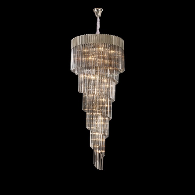 Prestige Metro Grand Spiral Ceiling Pendant Light In Polished Nickel ...