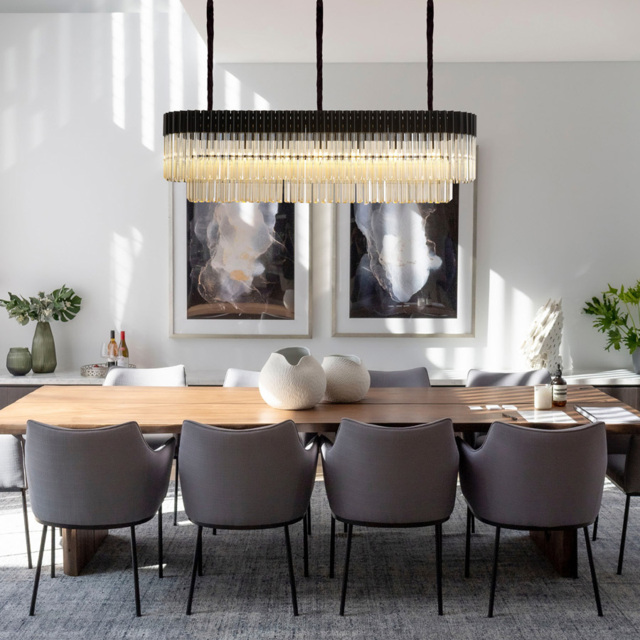 Prestige Metro Rectangular Ceiling Pendant Light In Matt Black With ...