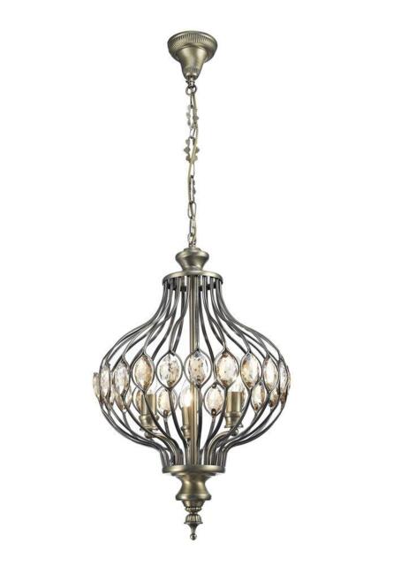 Diyas IL31571 Marisa 3 Light Single Pendant Light In Antique Brass And ...