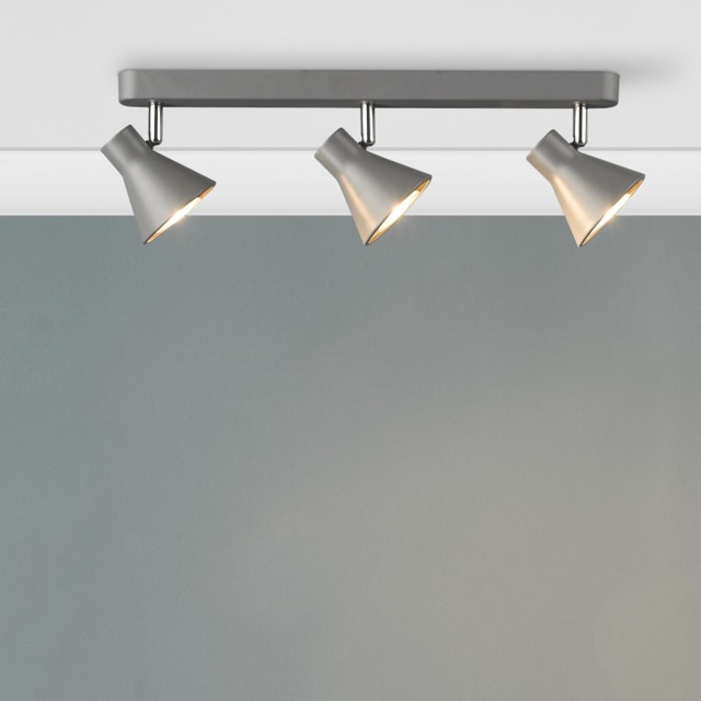 Dar Wisebuys DIZ7339 Diza 3 Light Ceiling Bar Spotlight In Matt Grey ...
