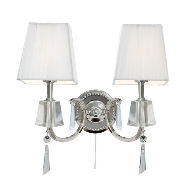 Searchlight 6882-2CC Portico Double Chrome And Crystal Wall Light by ...