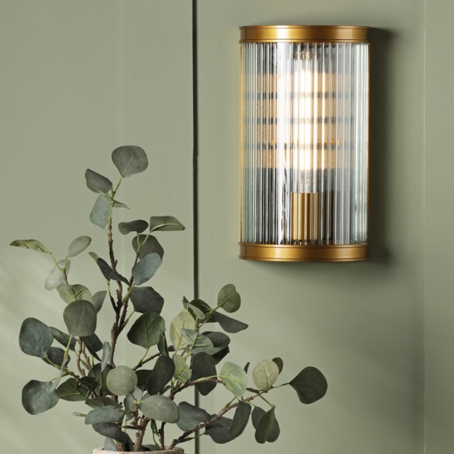 Dar Lighting Bianka Wall Light In Bronze With Ribbed Glass by Lights 4 ...