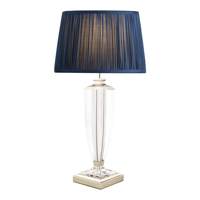 Laura Ashley Carson Polished Nickel Crystal Extra Large Table Lamp Base ...